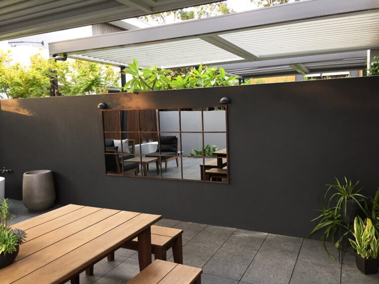 18 Square iron mirror xlarge - Outdoor Mirrors