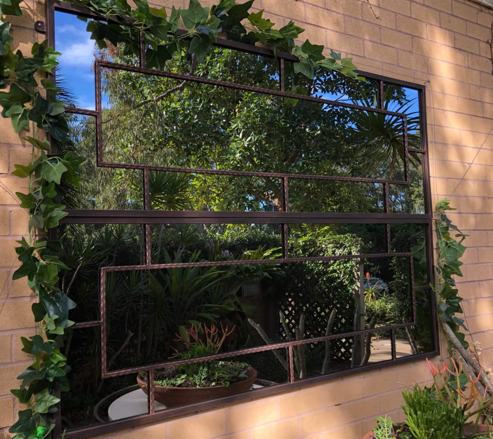 Double Rectangle iron mirror large | Outdoor Mirrors