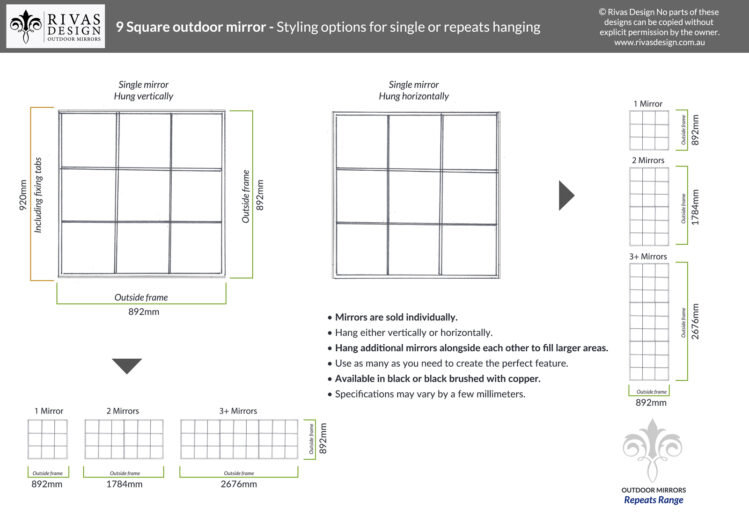 9 Square outdoor mirror - Outdoor Mirrors