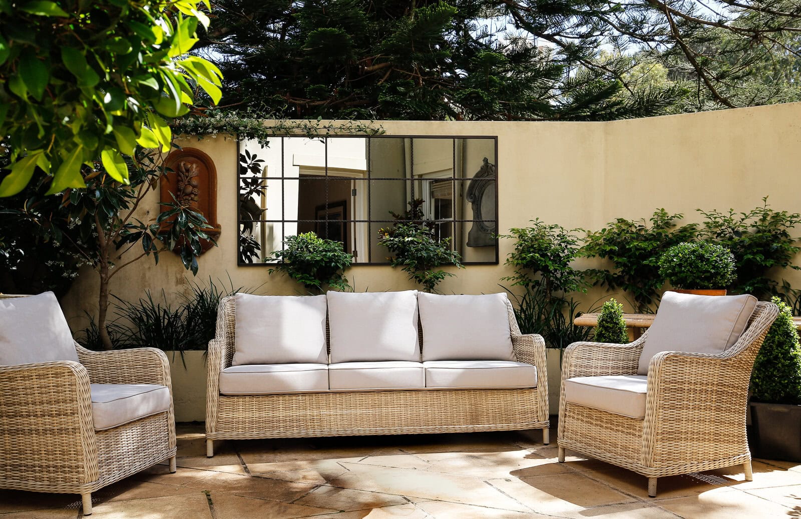 Exquisite outdoor mirrors. Designed and made to be outdoors.