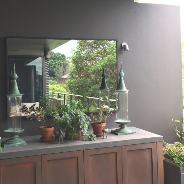 Outdoor mirrors and Trellis wall decor all in galvanised wrought iron ...