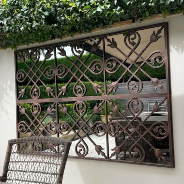 Outdoor mirrors and Trellis wall decor all in galvanised wrought iron ...